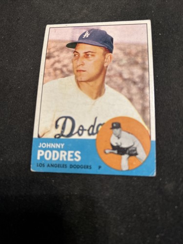 1963 Topps Baseball Card #150 Johnny Podres Los Angeles Dodgers ExNm ...