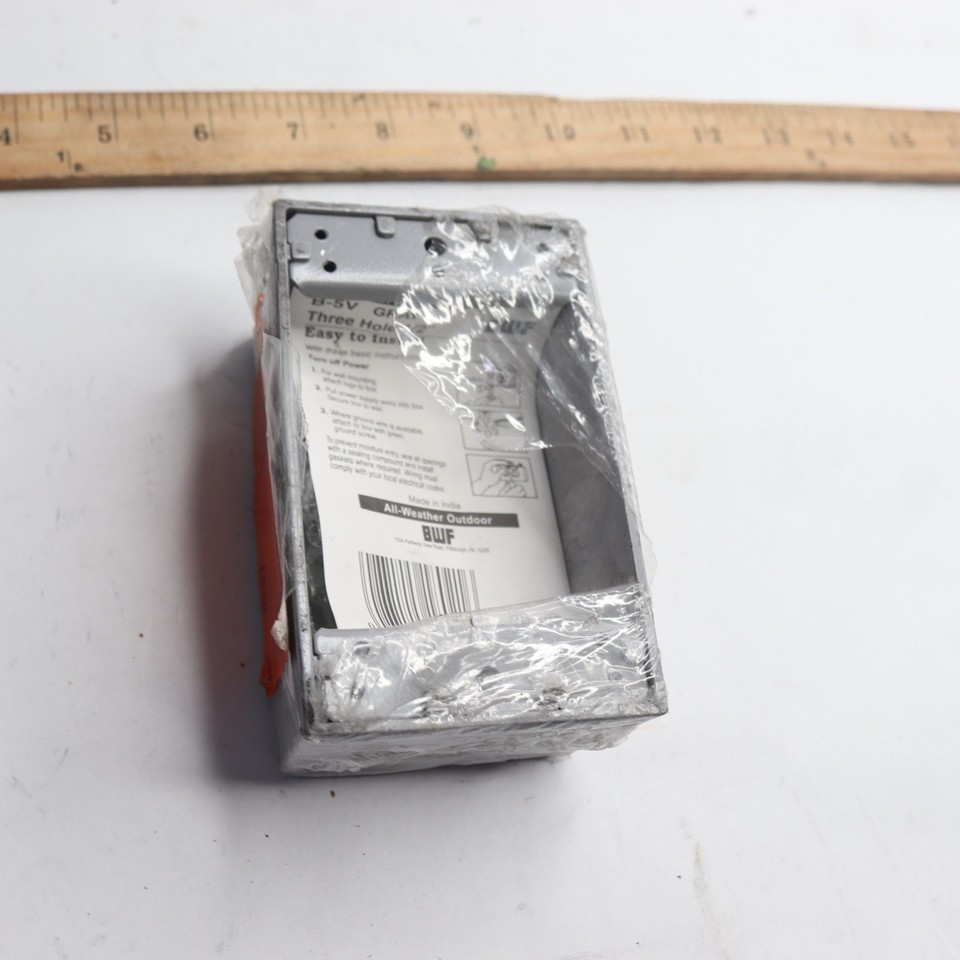 BWF Weatherproof Electrical Outlet Box 1-Gang 120V 1/2" Holes B-5V ...