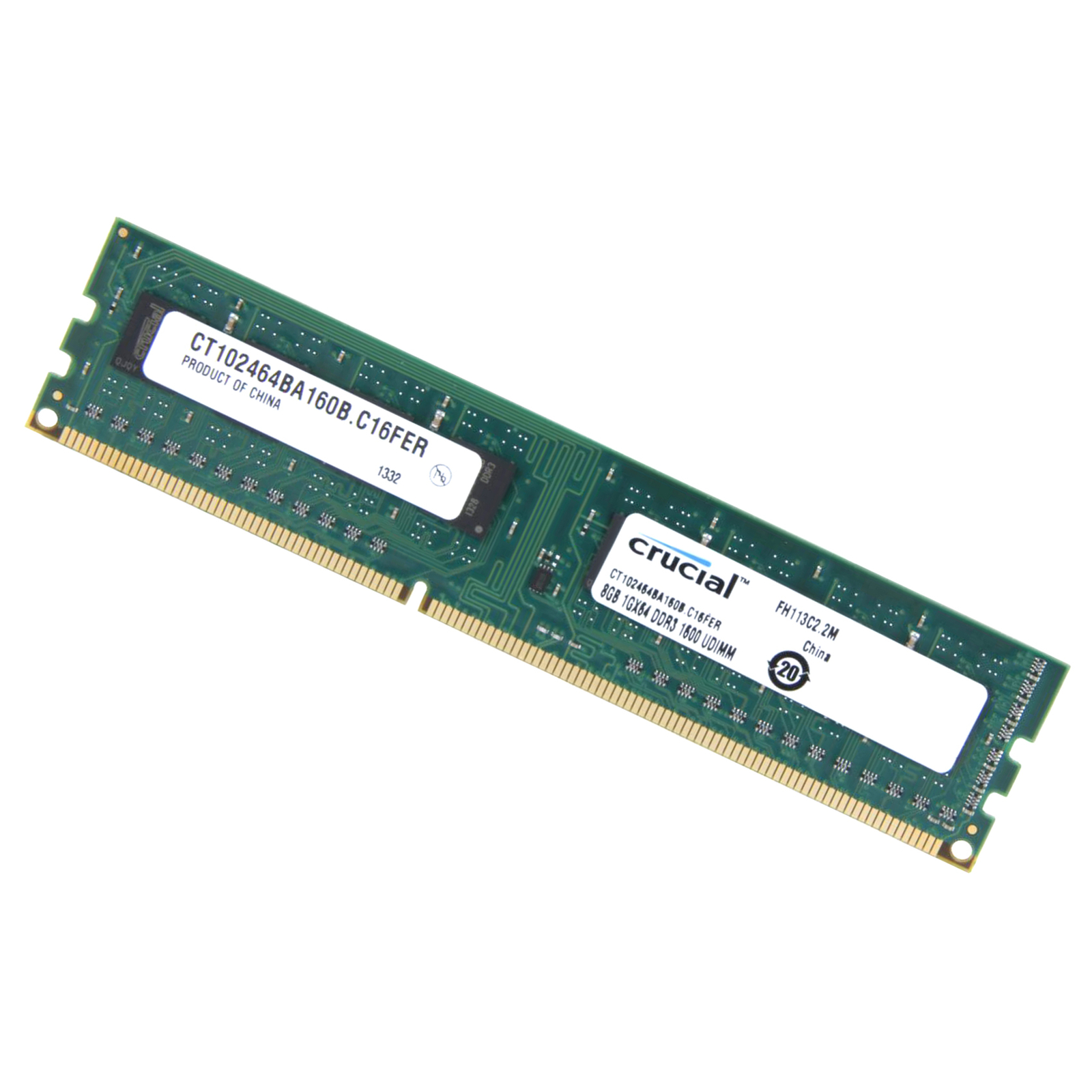 Crucial 8GB (1x8GB) 1600MHz 240-pin UDIMM DDR3 RAM Module ...
