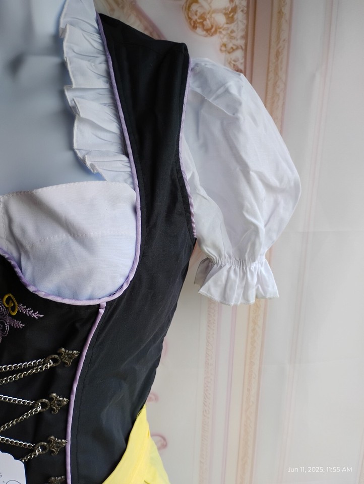 sz 4,NEW! Germany,Trachten,Oktoberfest,Dirndl Dress,3-pc,Black Yellow ...