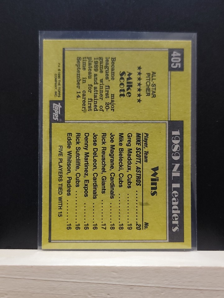 1990 Topps Mike Scott Baseball Card Houston Astros #405 All Star MLB | eBay