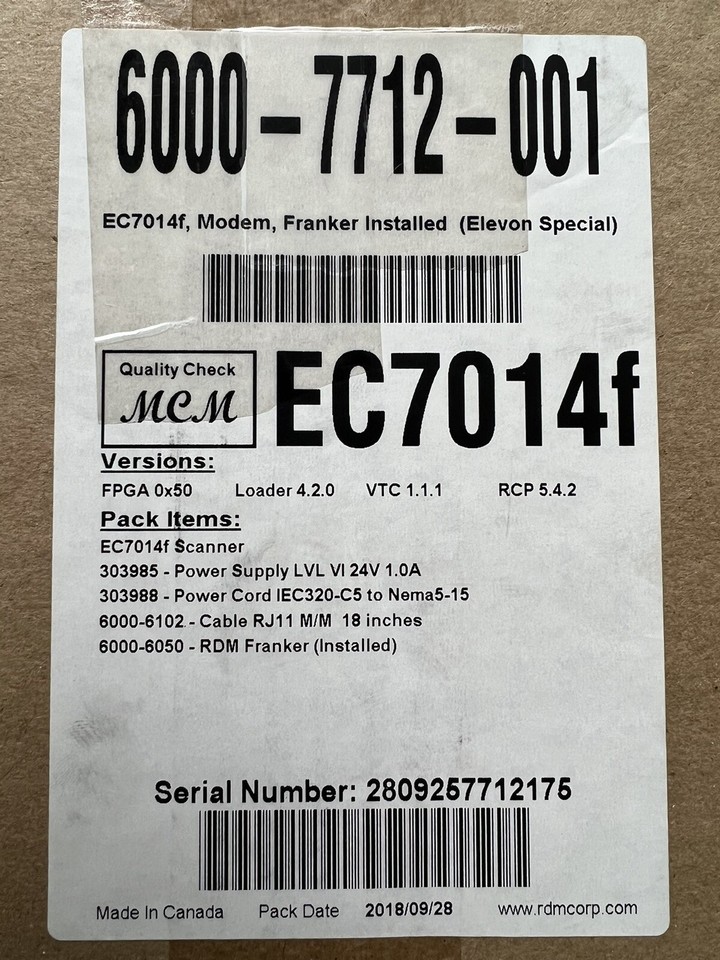 RDM EC7014Fi Check Scanner - EC7000i Series | eBay