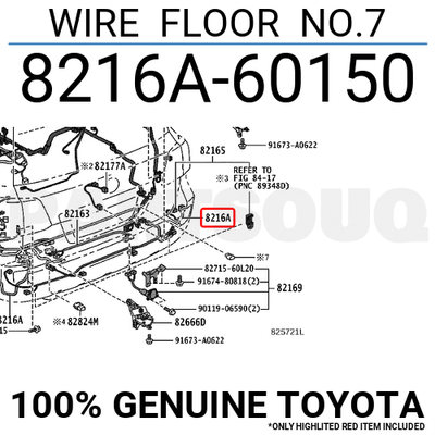 8216A60150 Genuine Toyota WIRE FLOOR NO.7 8216A-60150 | eBay