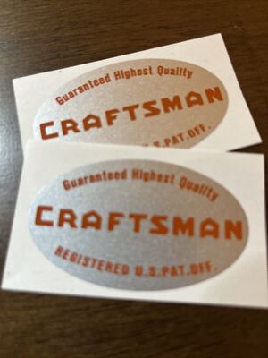 Craftsman Tools vintage 40's WWII era decal 2-1/8" long tool box Silver ...