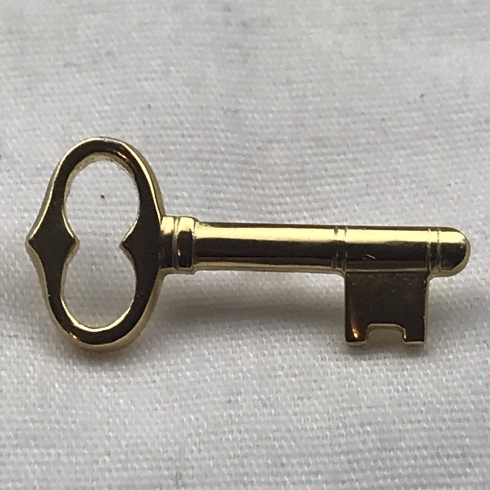 Gold Tone Decorative Skeleton Key Shape Pin Vintage Inspired | eBay
