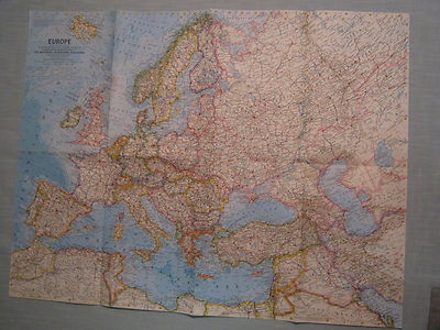VINTAGE EUROPE MAP National Geographic June 1962 | eBay UK