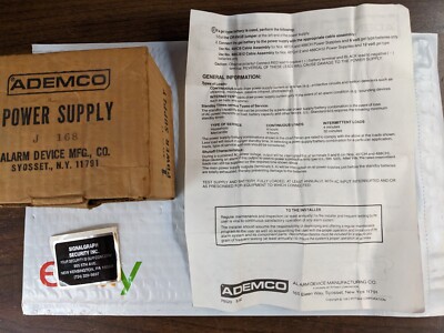 Vintage Ademco model 487CH power supply with installation instructions ...