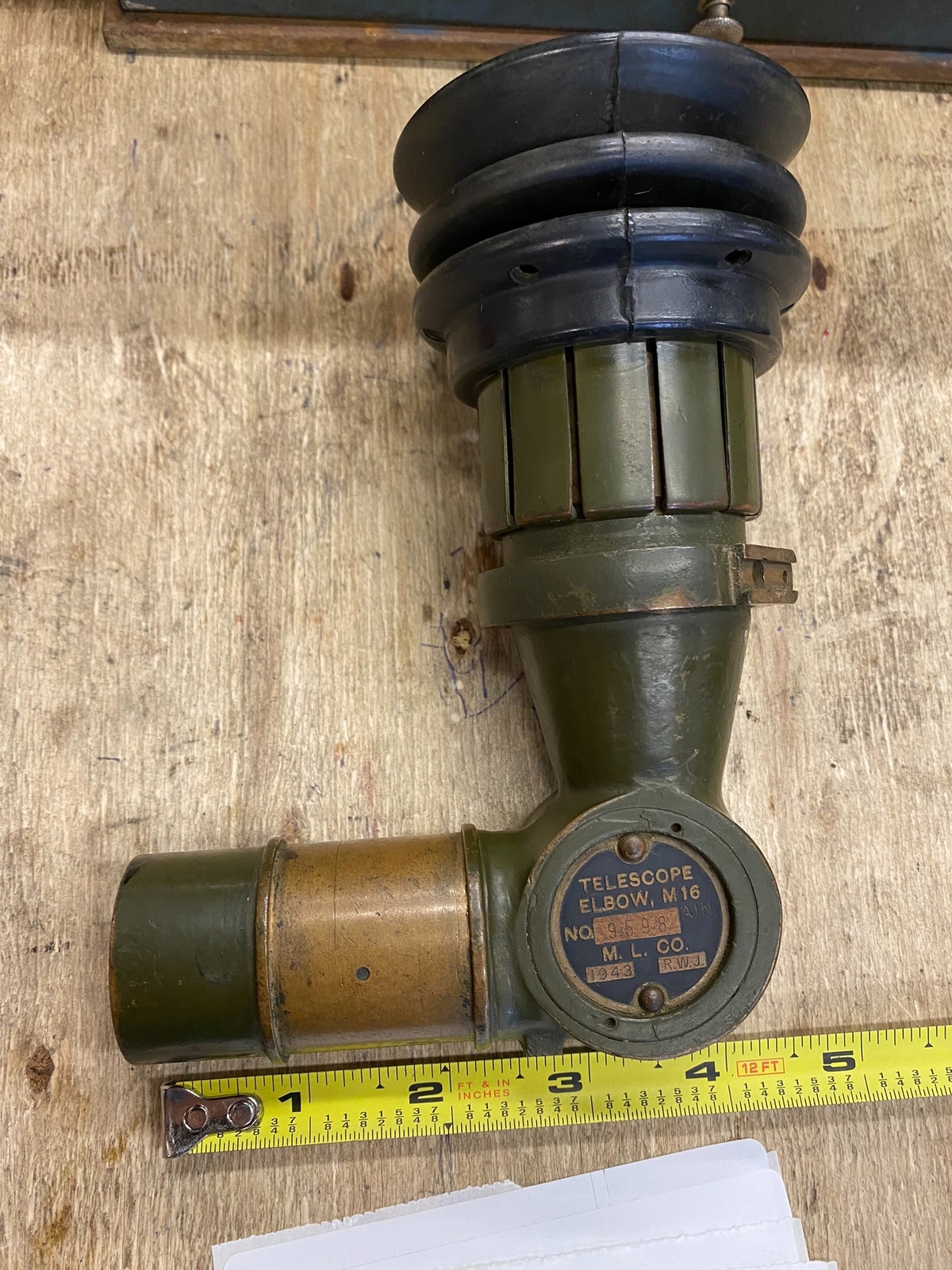 Vtg Howitzer Elbow Sight Scope Military 1943 WW2 Cannon 105 Telescope ...
