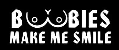 Boobies Make Me Smile funny vinyl sticker decal Car truck suv JDM | eBay