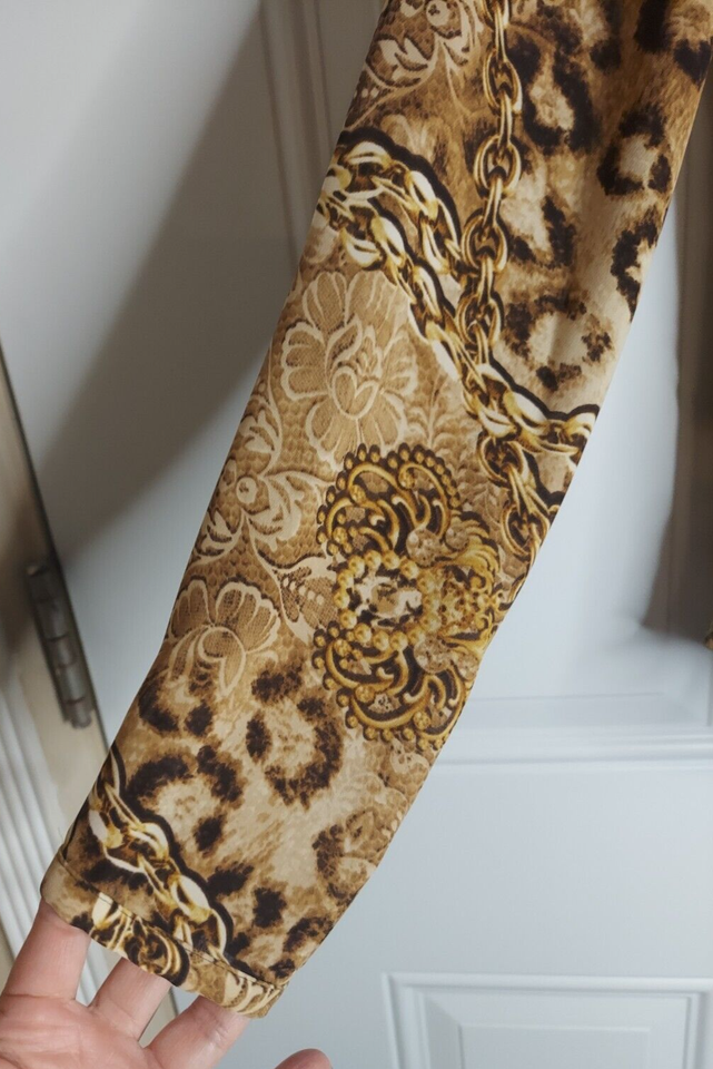 Jennifer Lopez Cheetah Print Long Sleeve Lightweight Embellished Tunic ...