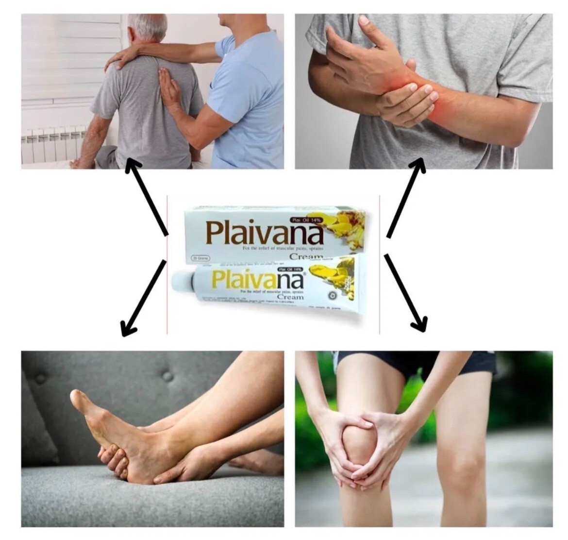 3xPlaivana Cream Thai Herbal Plai Oil Natural Relieve Sprains Muscle ...