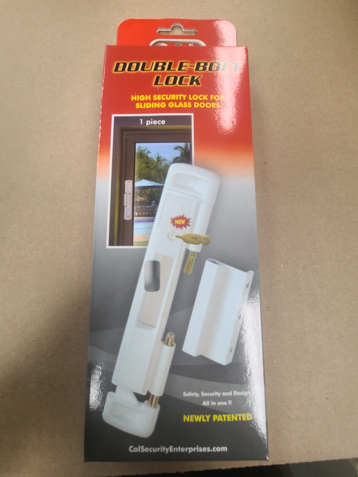 (White) CAL Double-Bolt Lock - High Security for Sliding Glass Doors | eBay