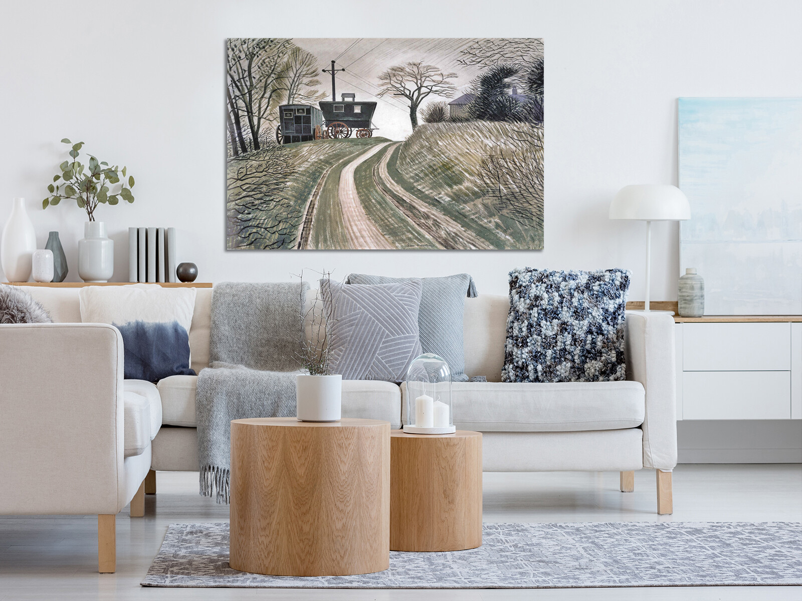 Eric Ravilious Caravans canvas print art wall framed or print only | eBay