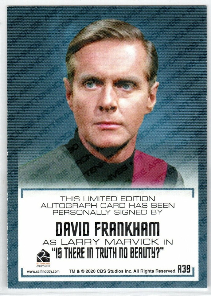 STAR TREK TOS ARCHIVES & INSCRIPTIONS A39 DAVID FRANKHAM MARVICK ...