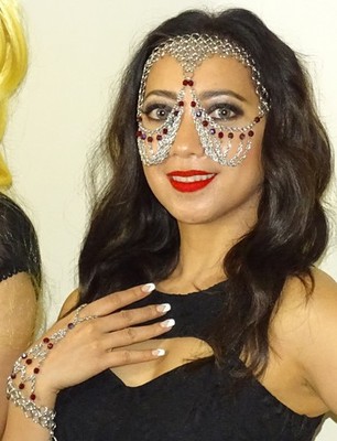 CHAINMAIL & CRYSTAL MASK, HOLLOWEEN, MARDI-GRAS, SCI-FI, RENFAIRE ...