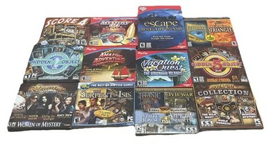 PC Game Lot Of 12..Mystery PI Puzzle Pop Cap CD-Rom Hidden Object Clues ...