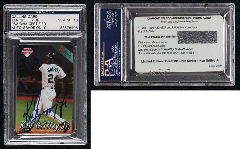 PSA/DNA 1994 Diamond Connection Phone Cards Ken Griffey Jr HOF Auto | eBay