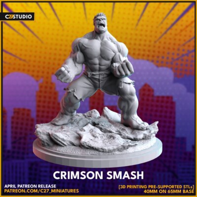 Red Hulk 40mm Scale Miniature | Crisis Protocol Proxy | C27 | eBay