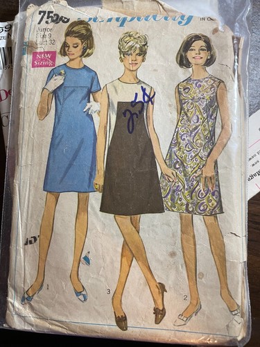 7535 Vintage Simplicity 60's Misses Dress Pattern Sz.9 Complete | eBay