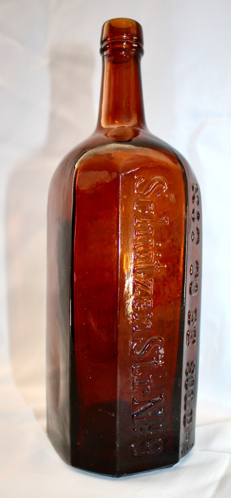 J. A. Gilka Berlin Schützen Str No 9 Mouth Blown Octagonal Amber Bottle ...