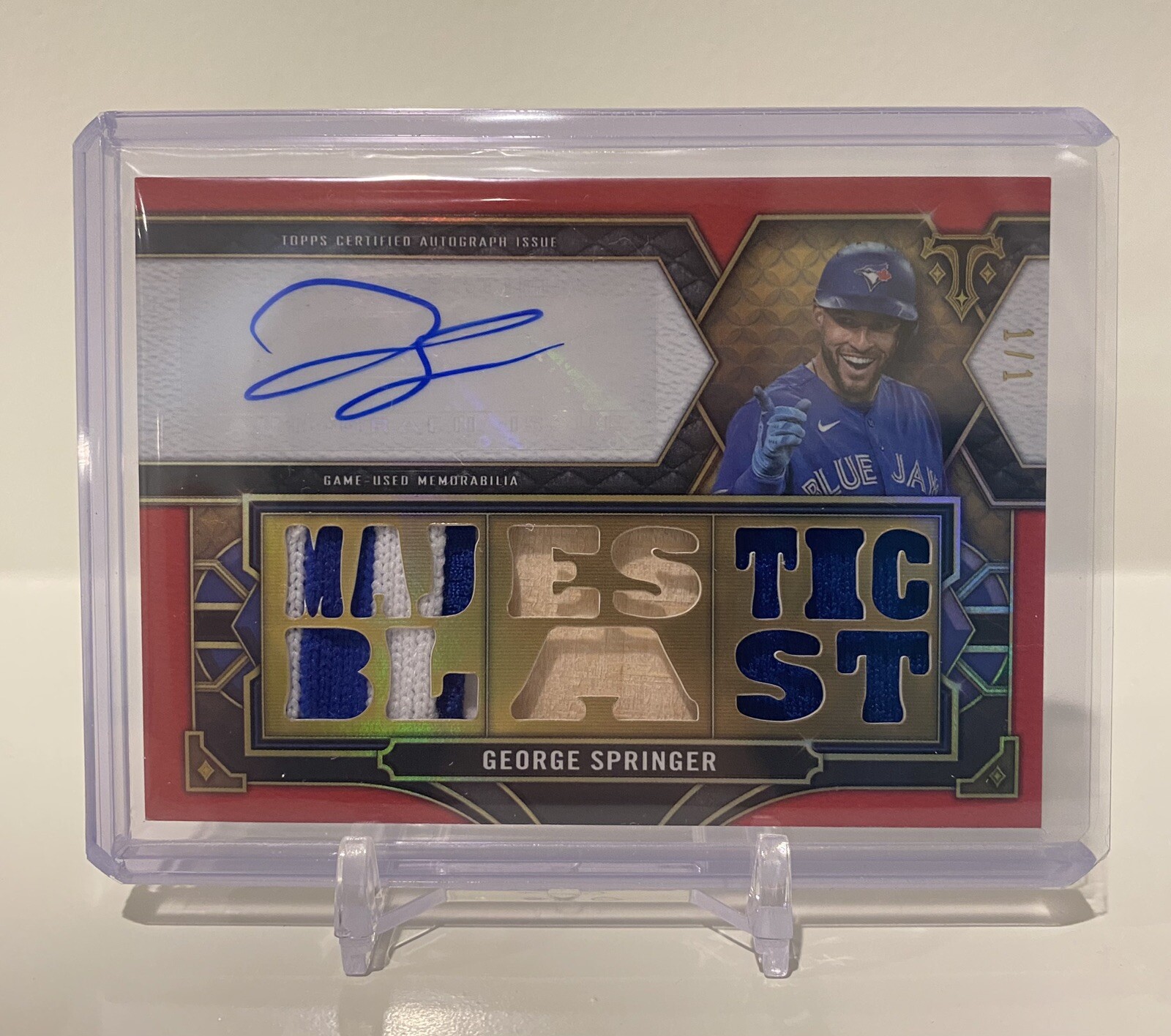 2022 Topps Triple Threads George Springer Ruby Red Patch Autograph 1/1 ...