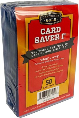 50 Ct Card Saver I CS 1 Cardboard Gold PSA Graded Semi Rigid Holders ...