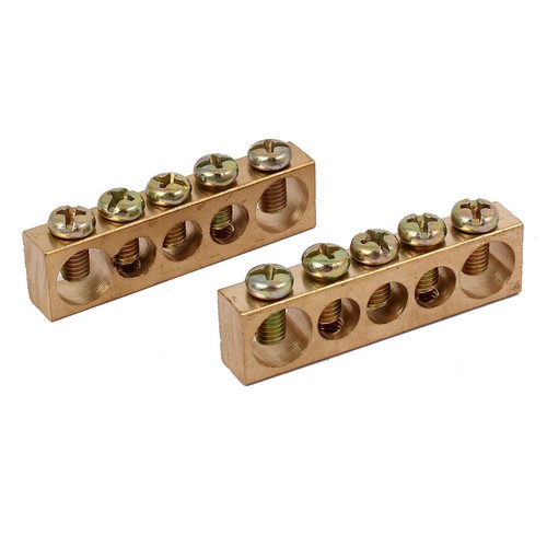 2 Pack 5 Positions Electric Wire Screw Terminal Ground Copper Neutral ...