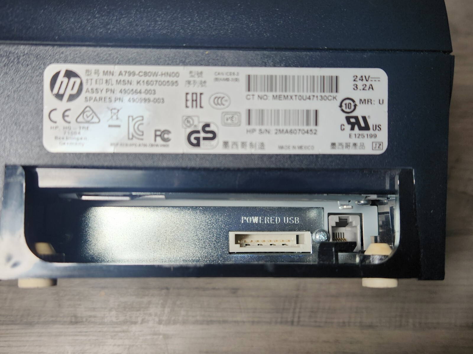 HP A799 Powered USB 24v Thermal Receipt Printer (490564-001) for sale ...