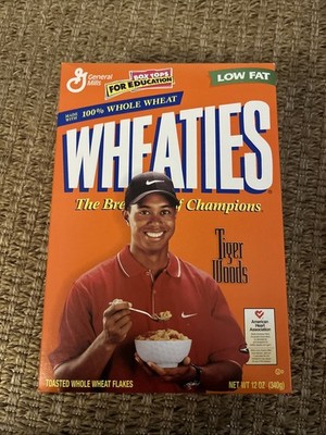 Tiger Woods Vintage 1999 Wheaties Cereal Box - Collectable 12 oz. Box ...