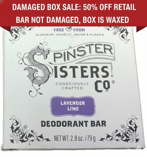 2 Pack Spinster Sisters Co Deodorant Bar Lavender Lime 2.8 Oz LIMITED ...