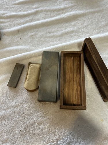 Lot Of 2 Sharpening Stones 6 And 3 Inches With Cases Vintage | eBay