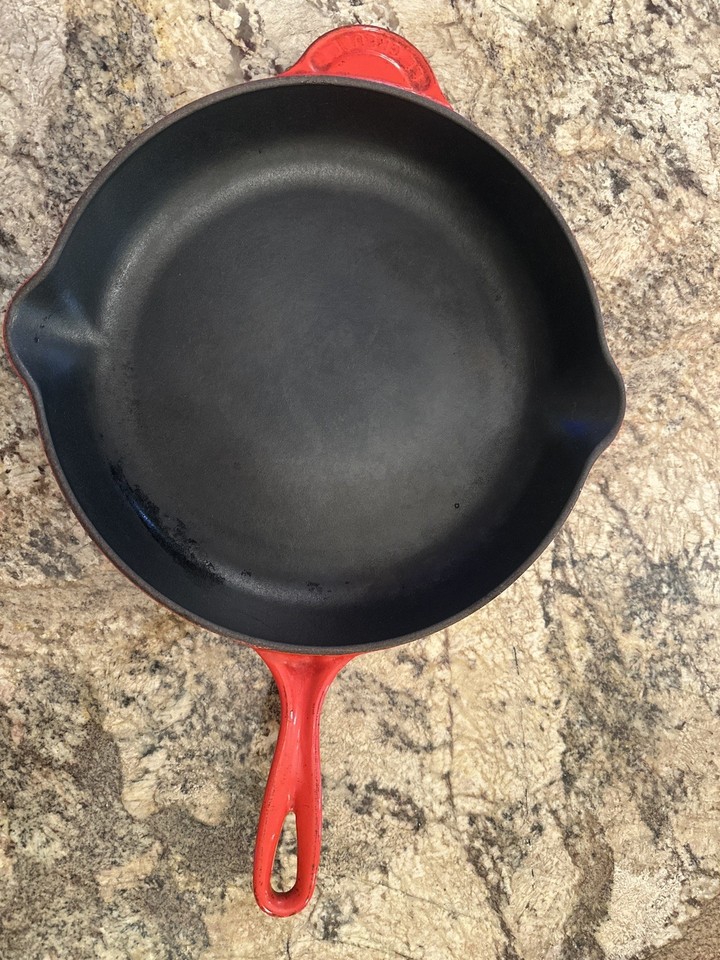 Le Creuset #30 Skillet 12" Red Enameled Cast Iron Double Spout Made In ...