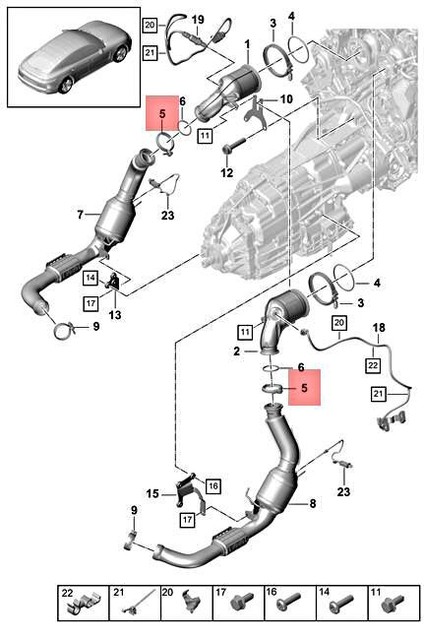 Genuine Porsche Converter & Pipe Clamp PAB-253-725-A for sale online | eBay