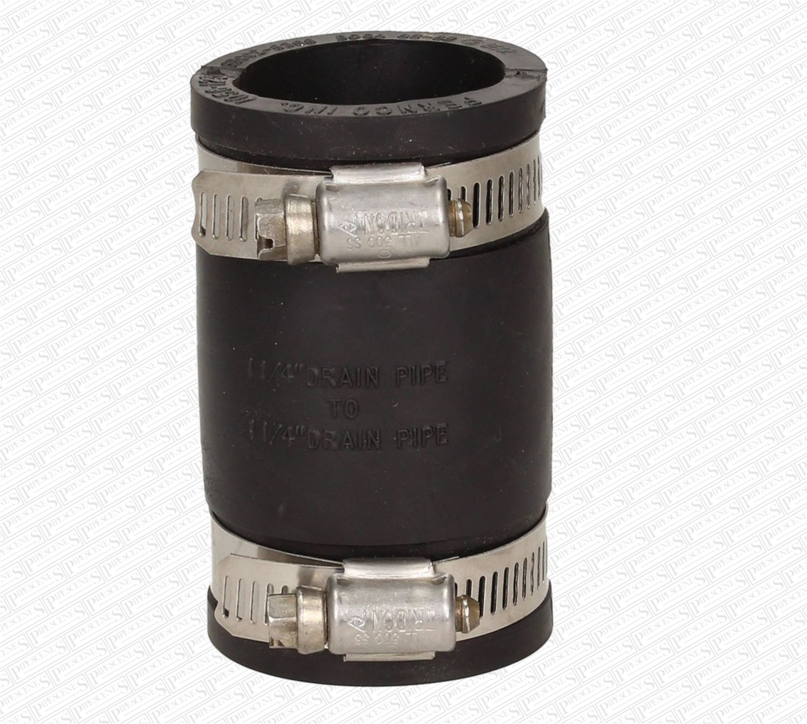 32mm or 1 1/4" Fernco Type Flex Seal Rubber Coupler with Jubilee Clips ...