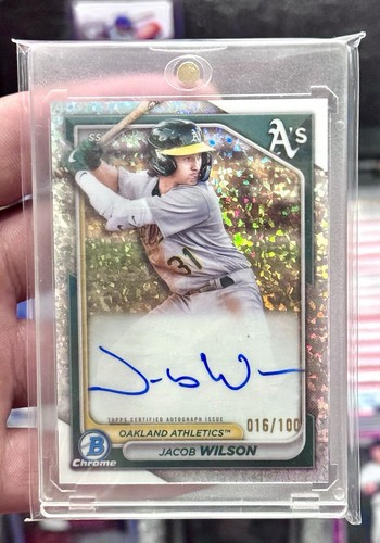 2024 A’s Jacob Wilson 1st Bowman Chrome Prospect Mini Diamond Refrctor ...