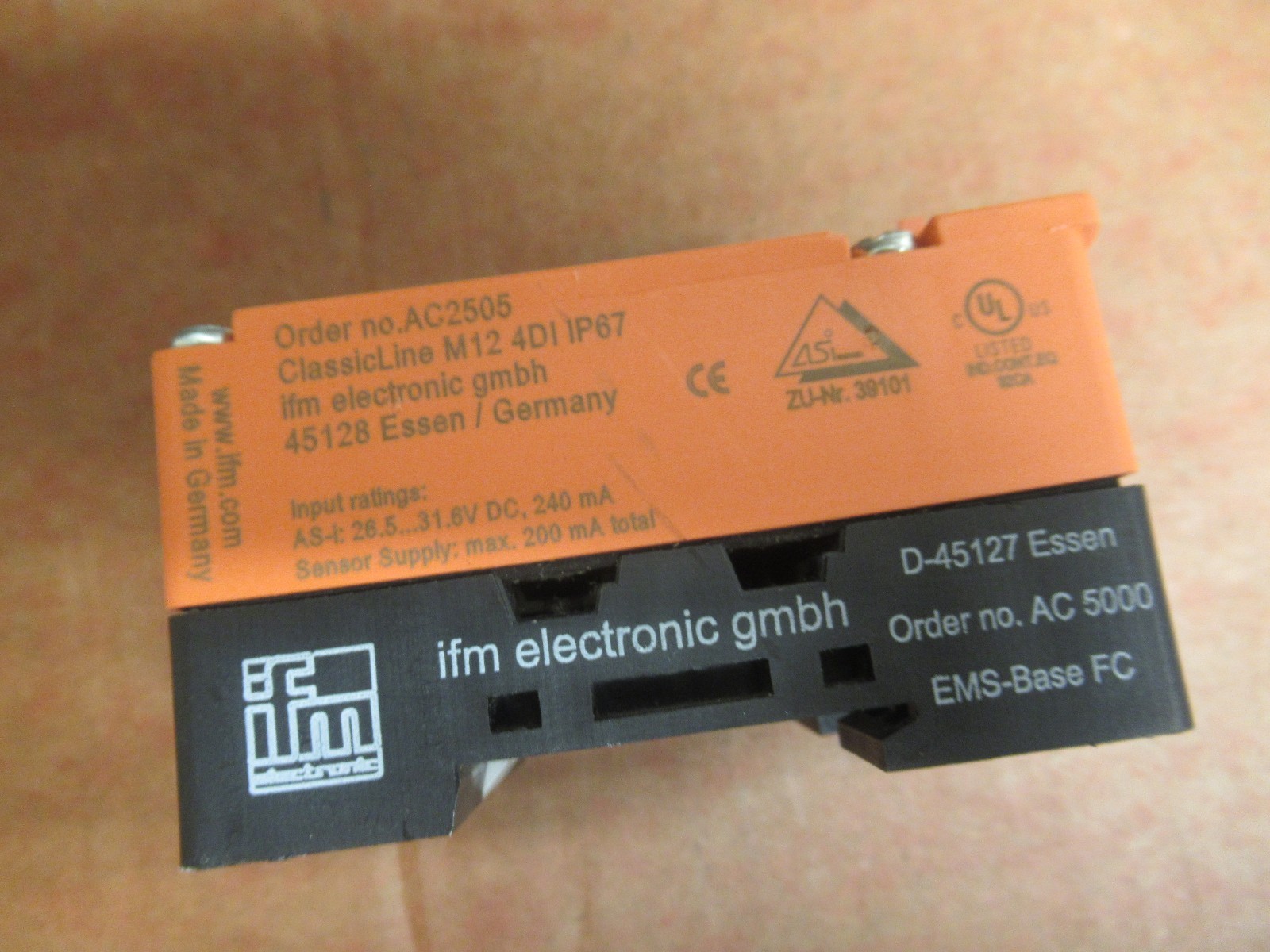 IFM ELECTRONIC gmbh RELAY AC2505 M12 4DI IP67 45128 w/ AC 5000 D-45127 ...