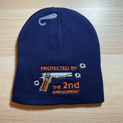 Protected by the 2nd Amendment Pistol NRA Winter Beanie Beanies (Blue ...