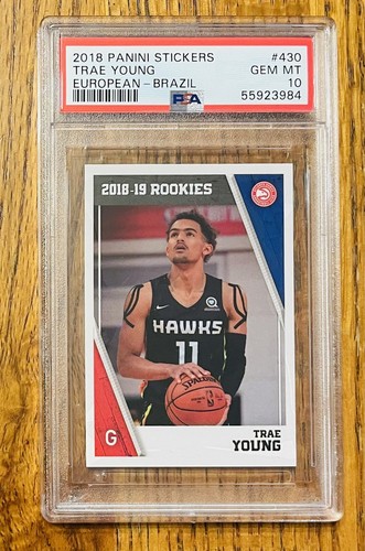 2018 Panini Stickers European Brazil #430 Trae Young RC Rookie PSA 10 ...