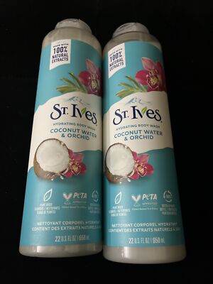 (2) St. Ives Coconut Water & Orchid Plant-Based Natural Body Wash Soap ...