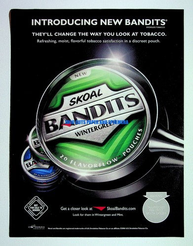 Skoal Bandits Wintergreen Chewing Tobacco Pouches 2006 Print Magazine ...