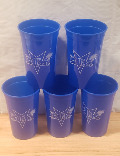 5-Pack OES Blue 22 OZ Plastic Stadium Cups Five Blue Eastern Star Cups ...
