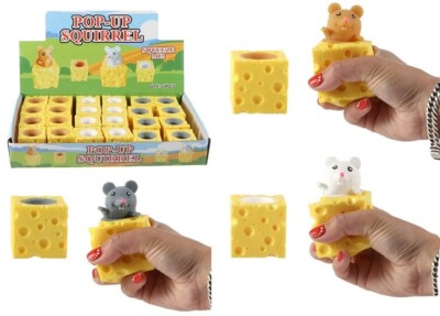 X1 Squeeze Mouse Pop Up in Cheese Block Anti-Stress Soothe Relief ...