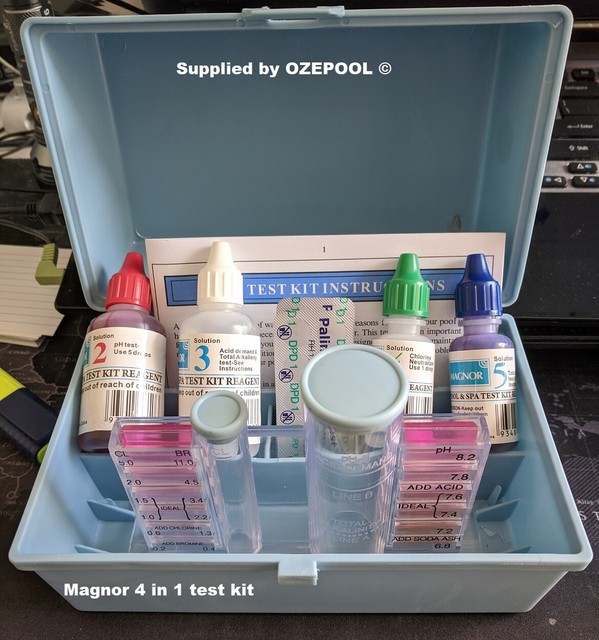 Magnor/waterco 4 in 1 Test Kit for Swimming Pool and Spa Water Chlorine ...