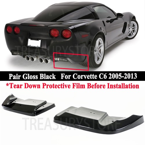 For Corvette C6 All Model 2005-2013 Glossy Black Rear Bumper Side ...