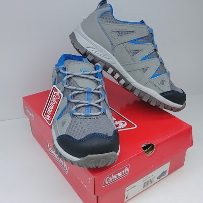 Coleman Small Boys Low Hiking Shoe Grey/Blue Laces Outdoor Trail - Size ...