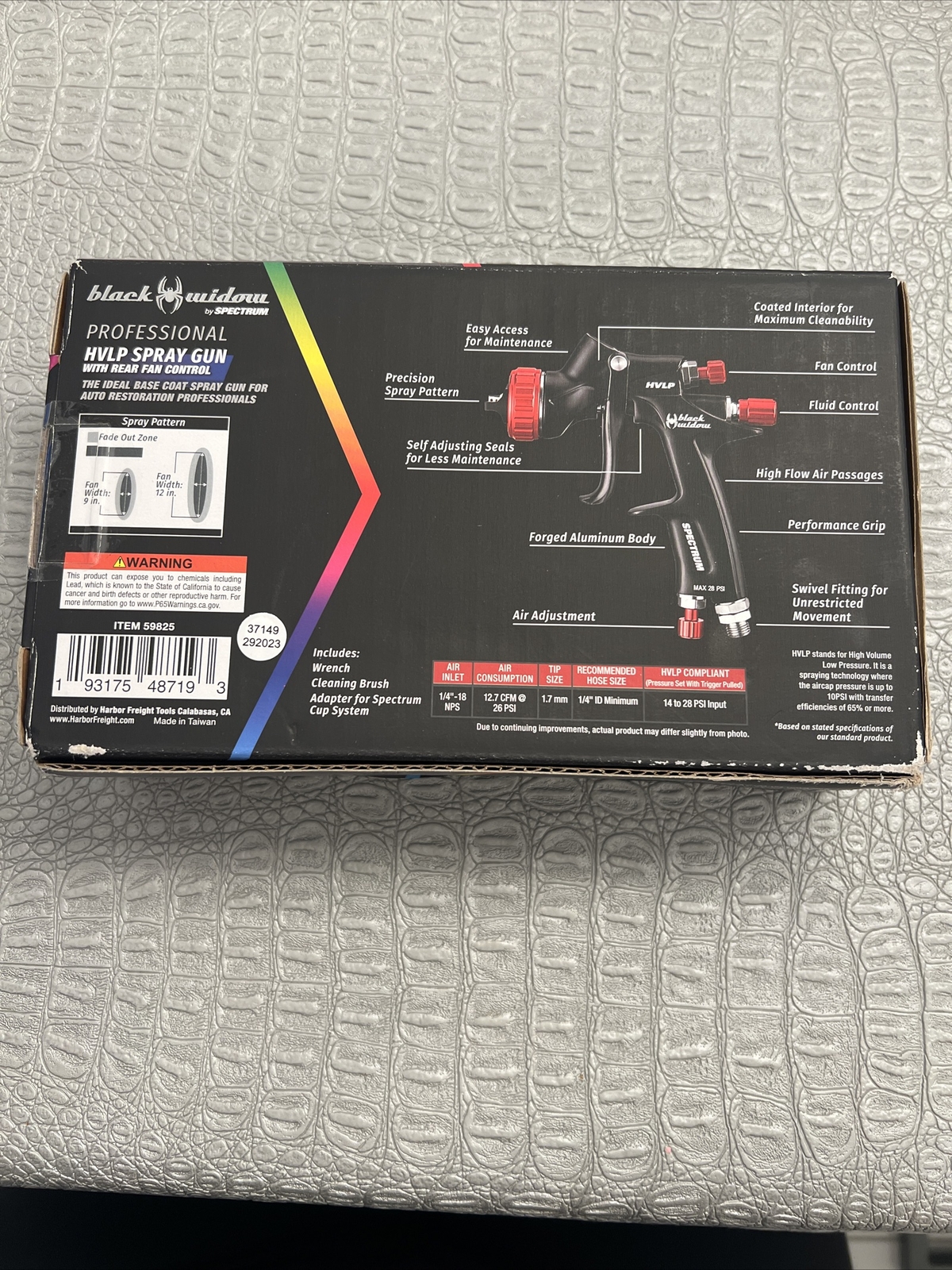 Black Widow By Spectrum BW-HVLP-RF-1.7 59825 Professional HVLP Spray ...