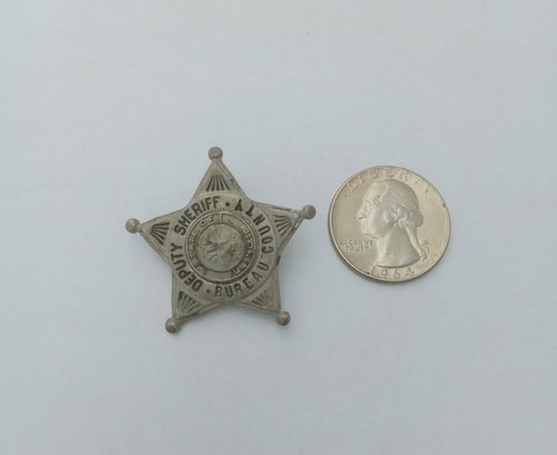 Deputy Sheriff Bureau County State Of Illinois 5 Point Badge Pin Metal ...