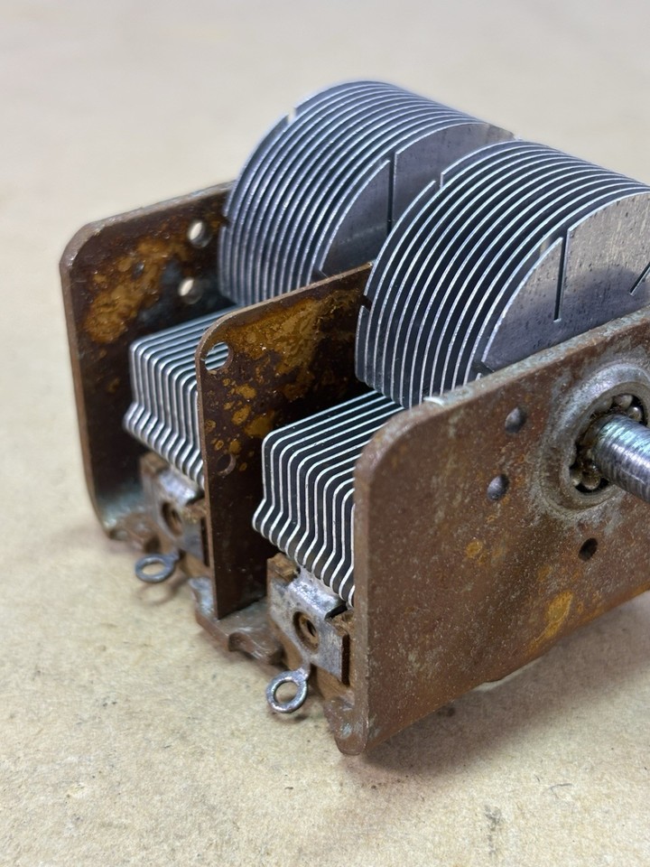 NOS Two-Gang 360pF Air Variable Capacitor w 1" Shaft for Ham Radio | eBay