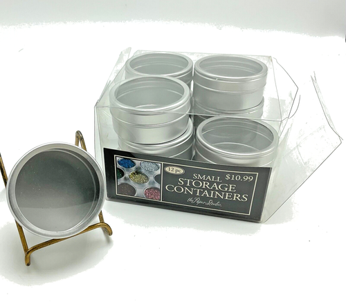 Metal Containers Aluminum Clear Screw Top Round 12 Storage Travel Tin ...