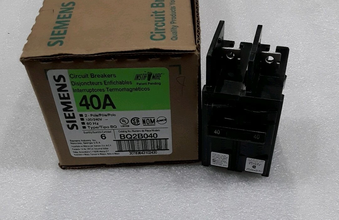 BQ2B040 ITE SIEMENS CIRCUIT BREAKER BQ SERIES 40 AMP 2 POLE 120 / 240 V ...
